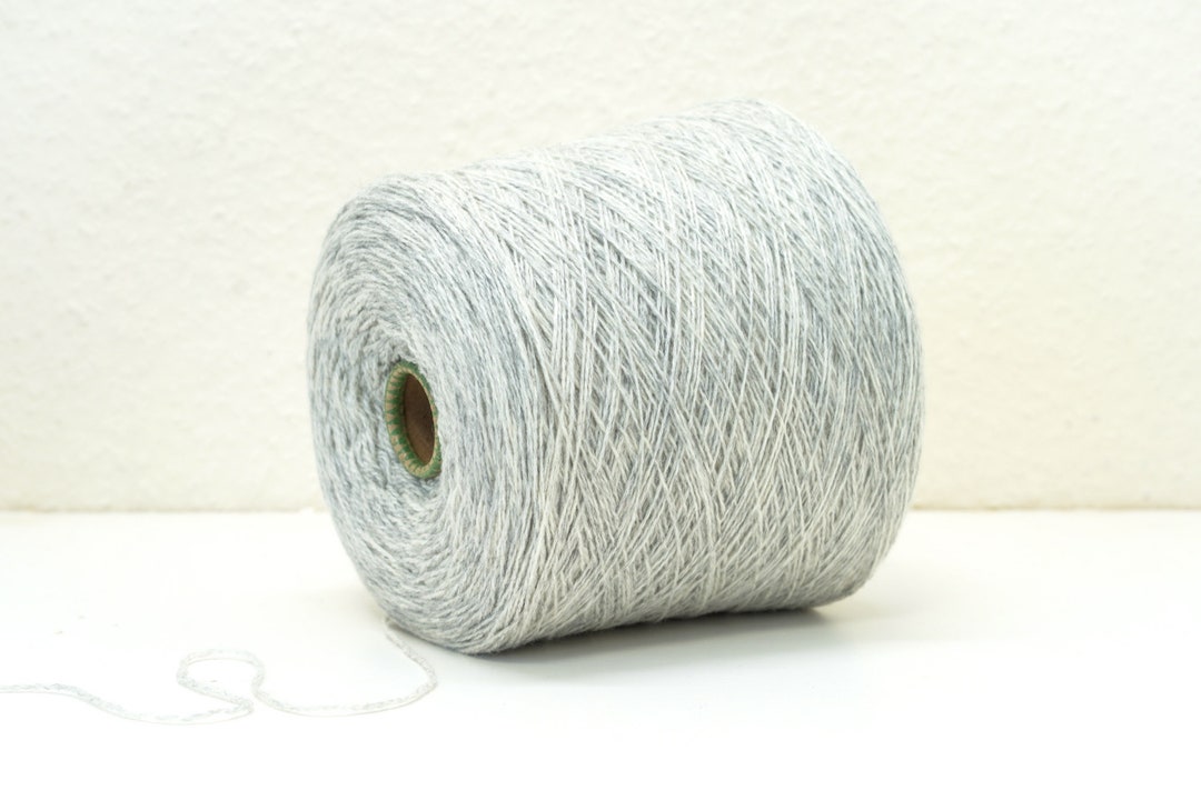 Light Grey Melange - 100% Soft Fingering Wool - for Knitting, Crochet ...