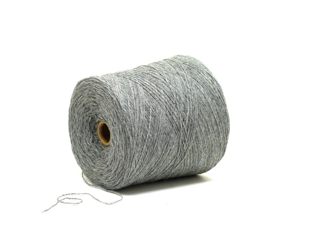 Mid Grey - 80% New Zealand Wool Blend Cone 900g/31.7oz - Soft Threads ...