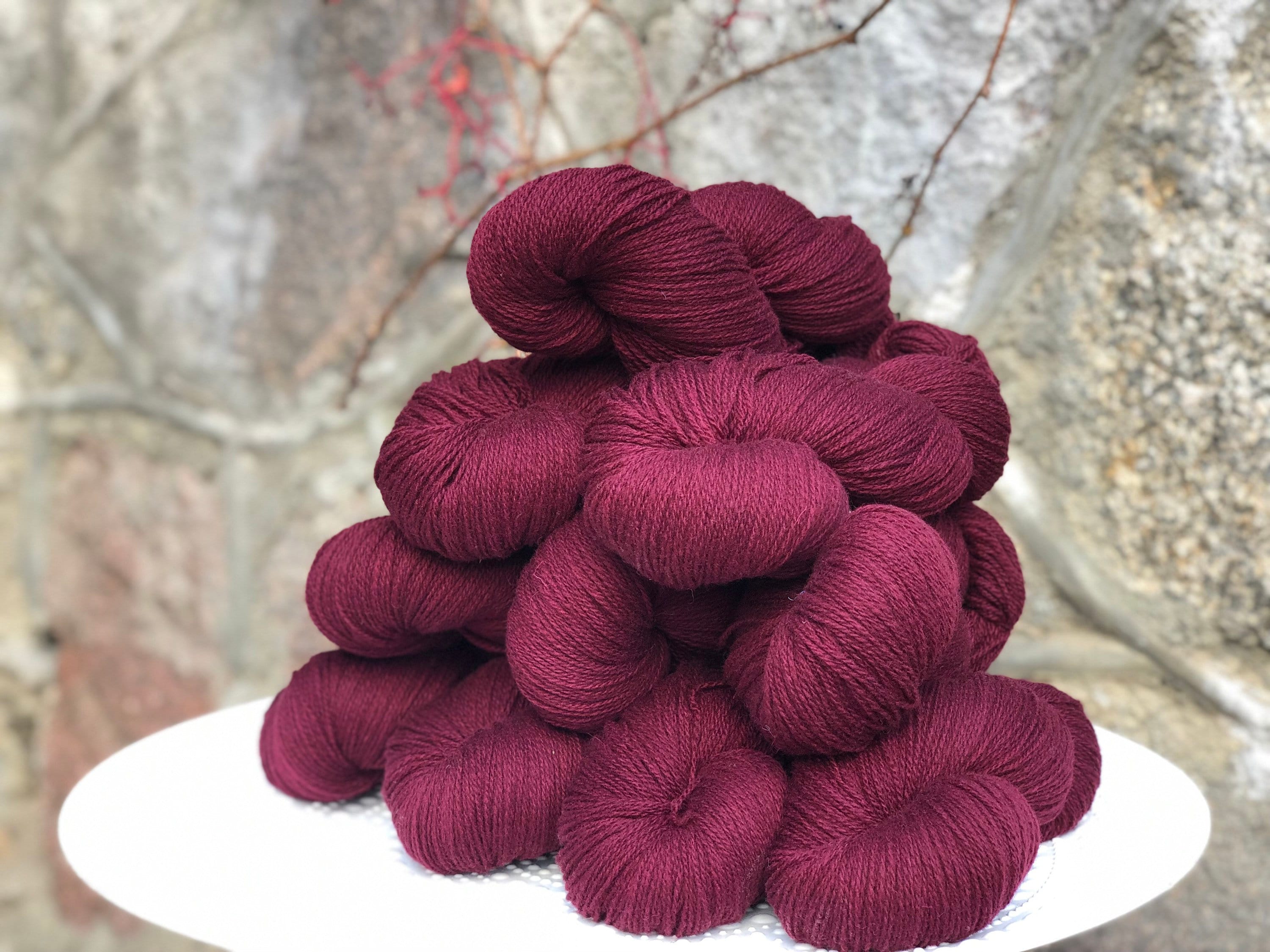 Burgundy Red Merino Wool Lace Yarn 440m/100g Wool Yarn | Etsy