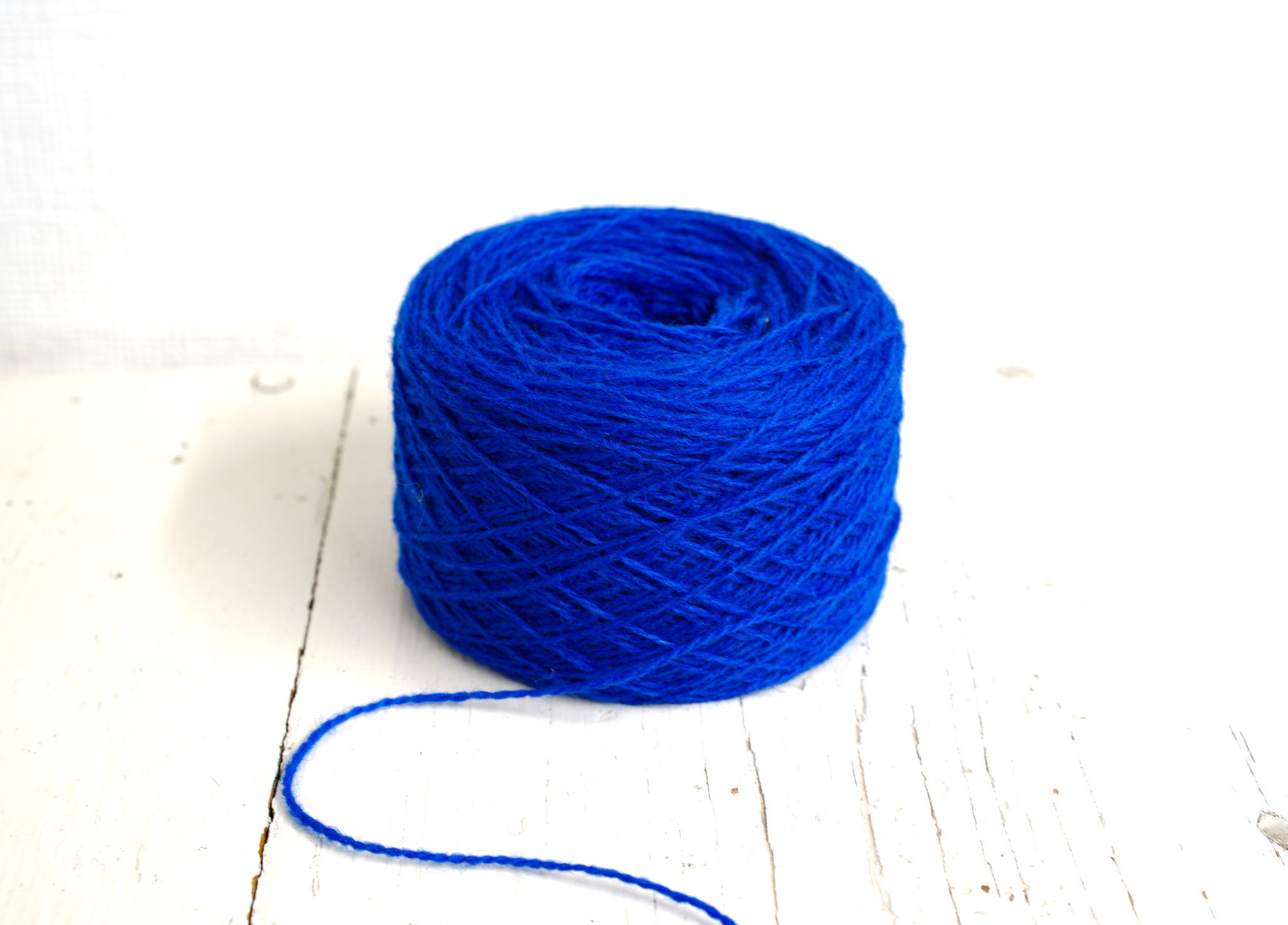 Royal Blue Wool Cone 09kg/31.7oz 100% Wool Yarn for Weaving - Etsy