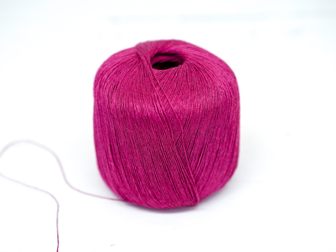 Raspberry Yarn – 100% Natural Lace Linen - 100g / 600m Knitting ...
