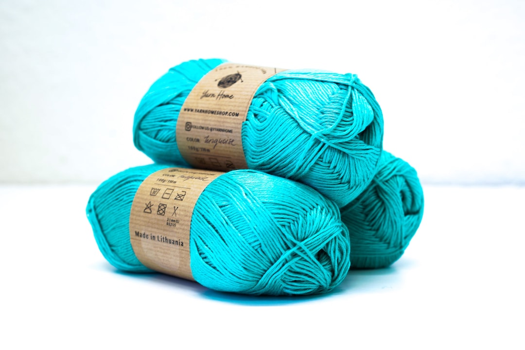 Turquoise Green 100% Bamboo Yarn 100g/3,5oz. for Soft Baby Garments ...