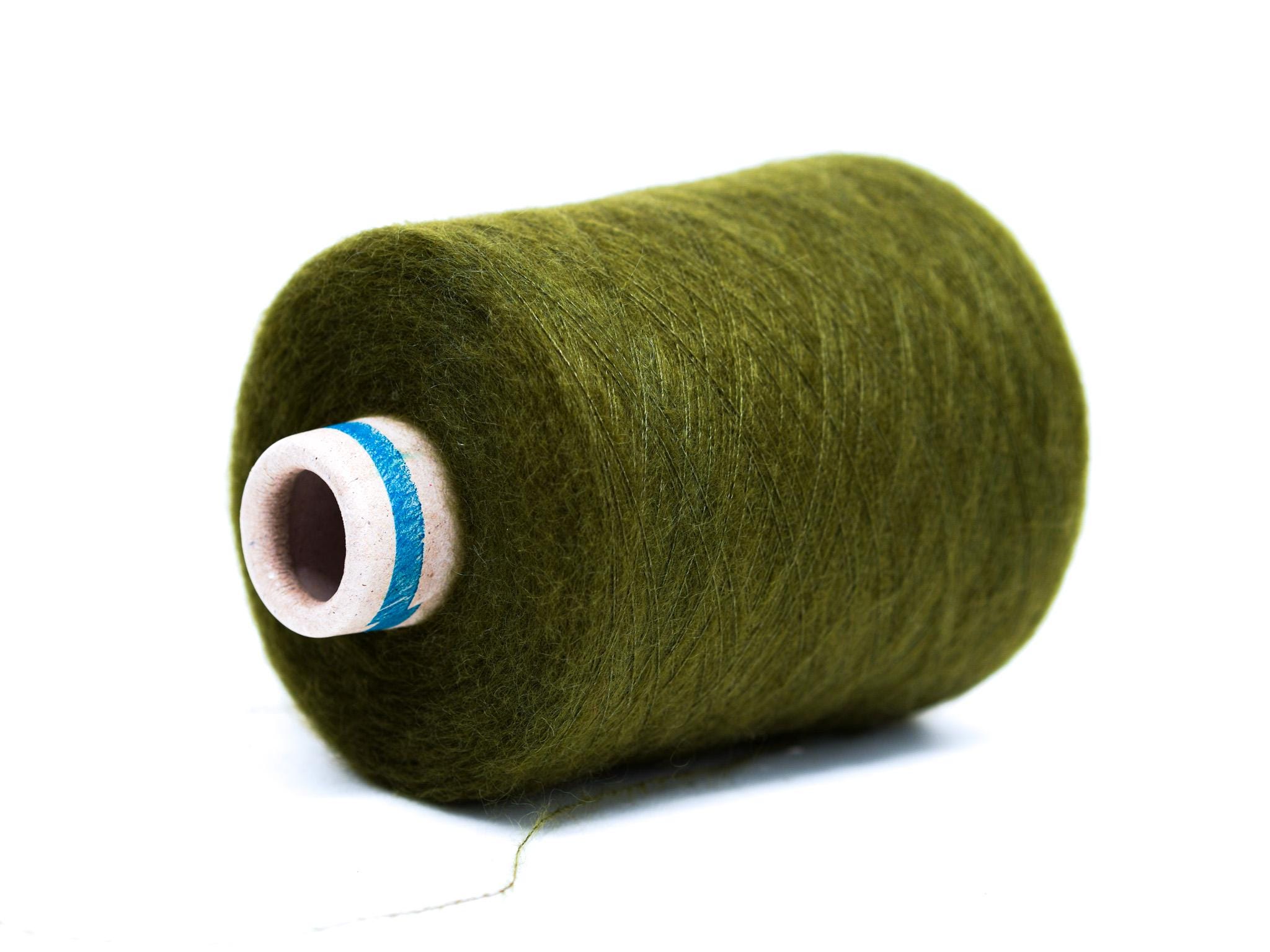 Moss Green Mohair Silk Yarn Set: Italian Lace Weight Knitting & Crochet ...
