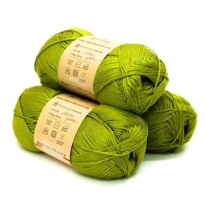 Sheen Green Bamboo Yarn for Baby Crafts 100g/330 M - 100% European ...