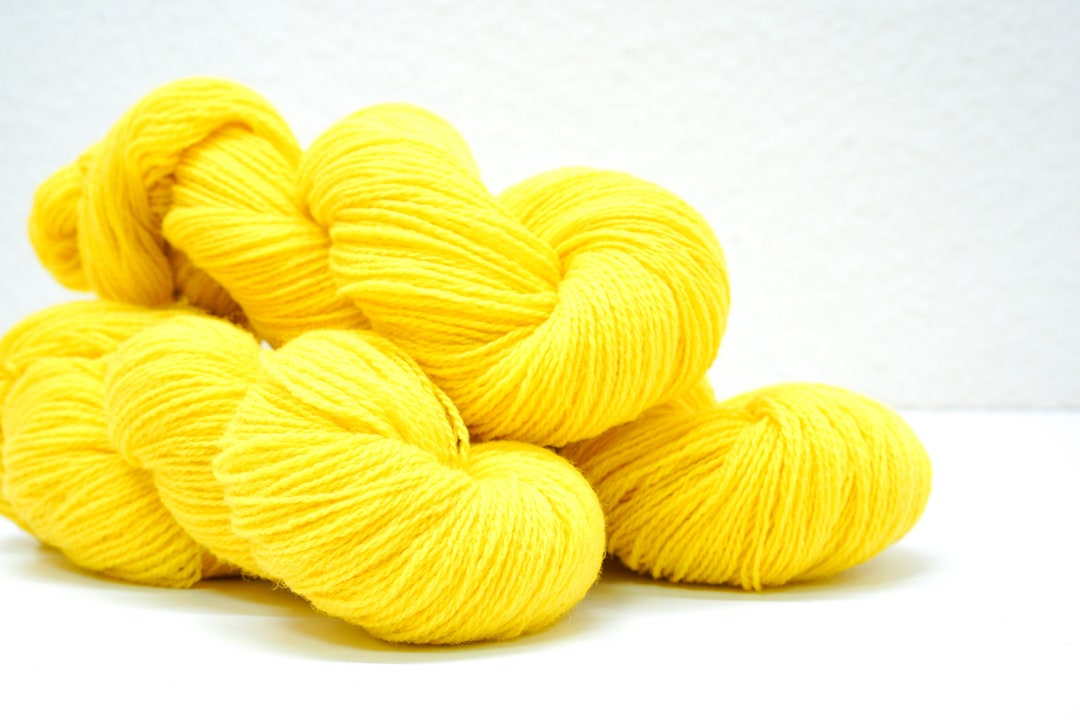Yellow New Zealand Wool Yarn: 100g Skein for Knitting - Etsy