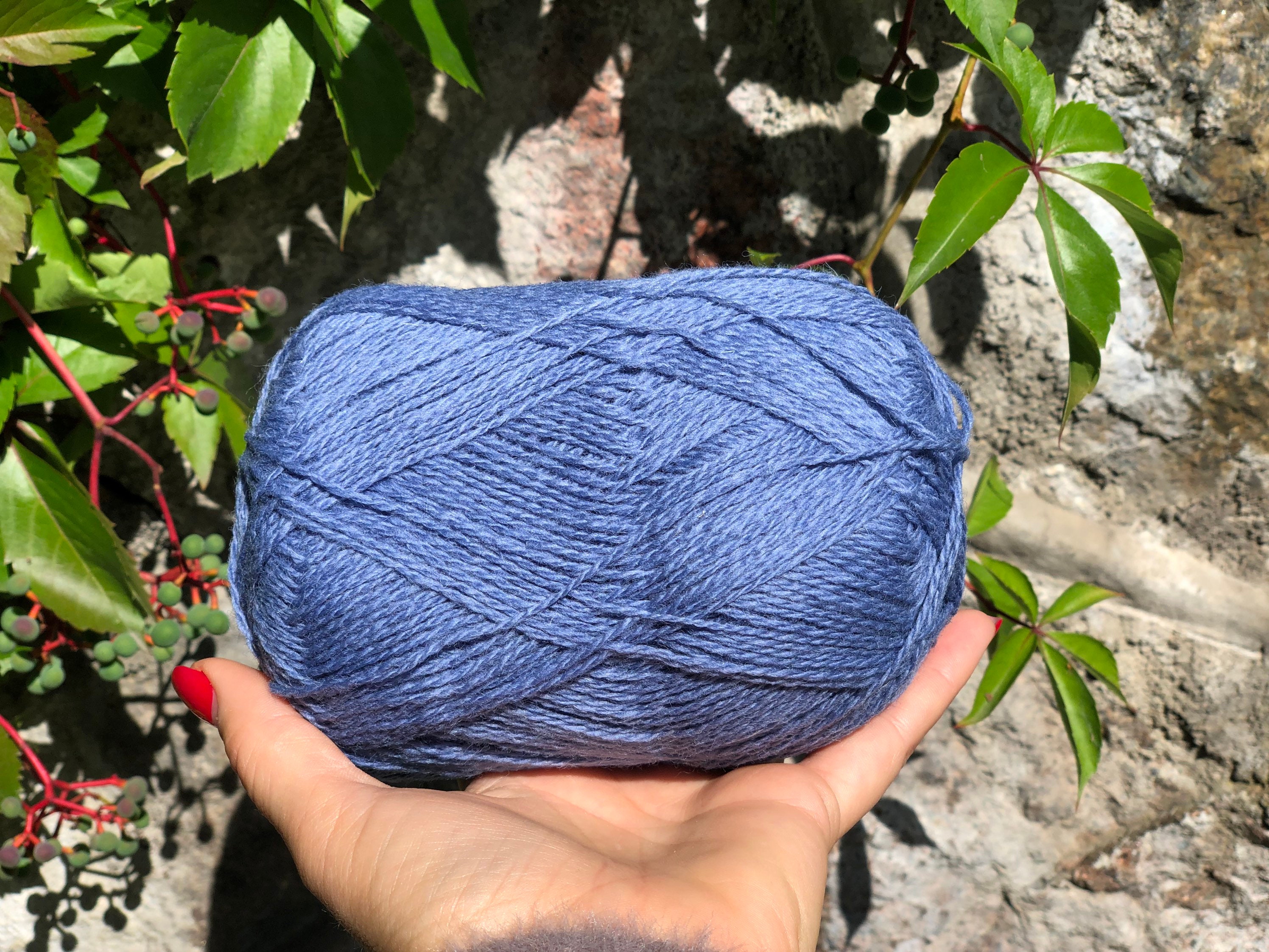 Steel Blue New Zealand Wool Yarn - 100% Wool Yarn - Fingering Wool ...