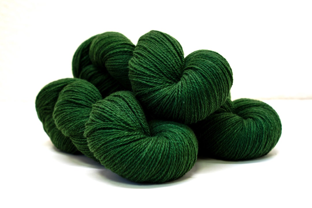 Forest Green - 100% Soft Merino Fingering Wool Yarn - for Knitting ...