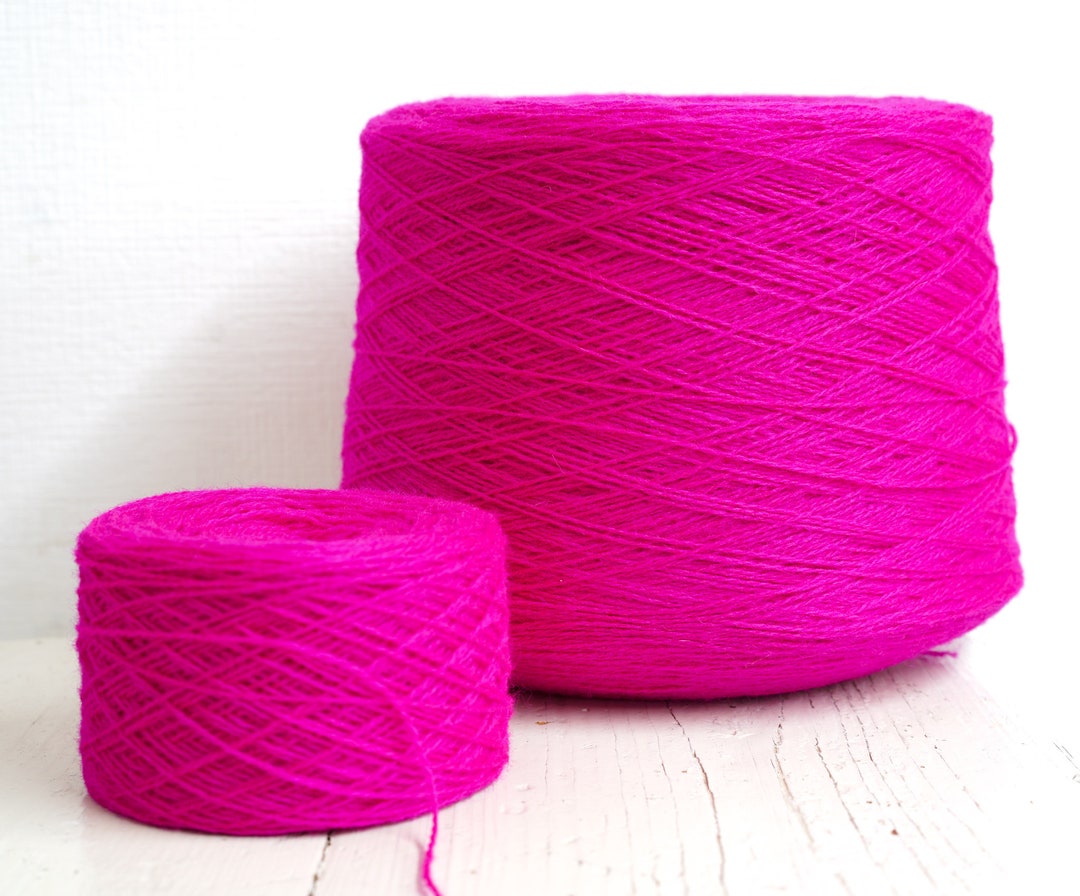 Neon Pink Wool in Cone 0,9kg/31.7oz - 100% New Zealand Fingering Wool ...