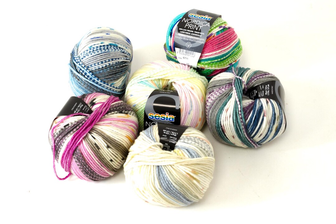 SESIA Nordica Print Merino Wool Yarn for Knitting Fun Children's ...