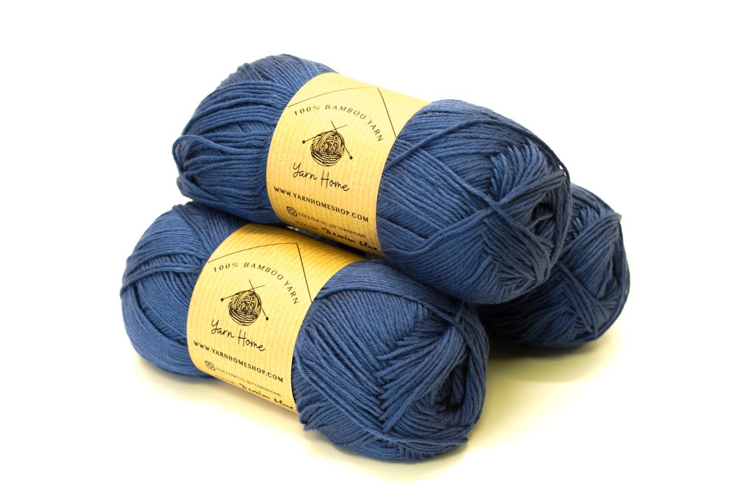 Denim Blue Bamboo Yarn - 100 G./330m. - 100 % Bamboo - Soft Cool Yarns ...