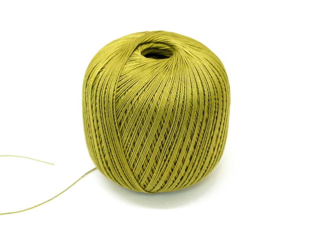 Pear Green Lace Yarn - 100% Natural Mercerized Cotton, 100g/452m ...