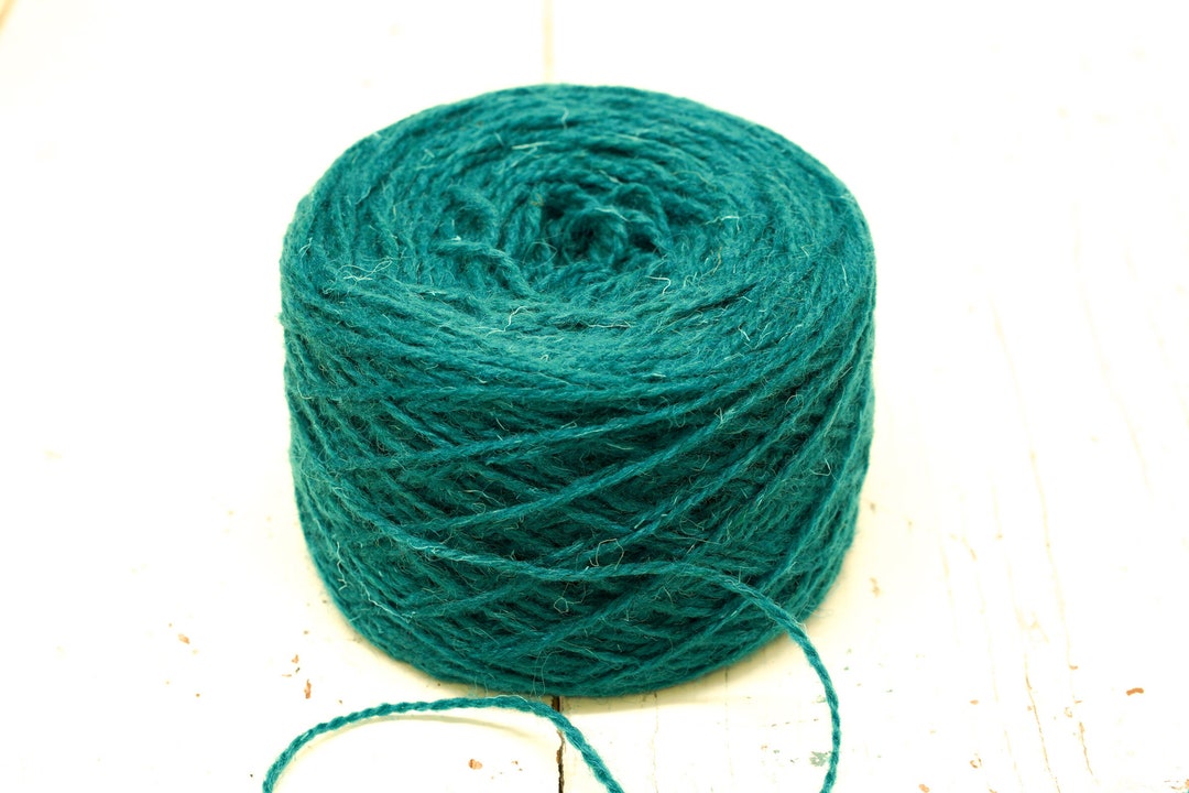 Emerald Green European Wool Yarn 100g/3,5 Oz. Wool for Rug Making ...