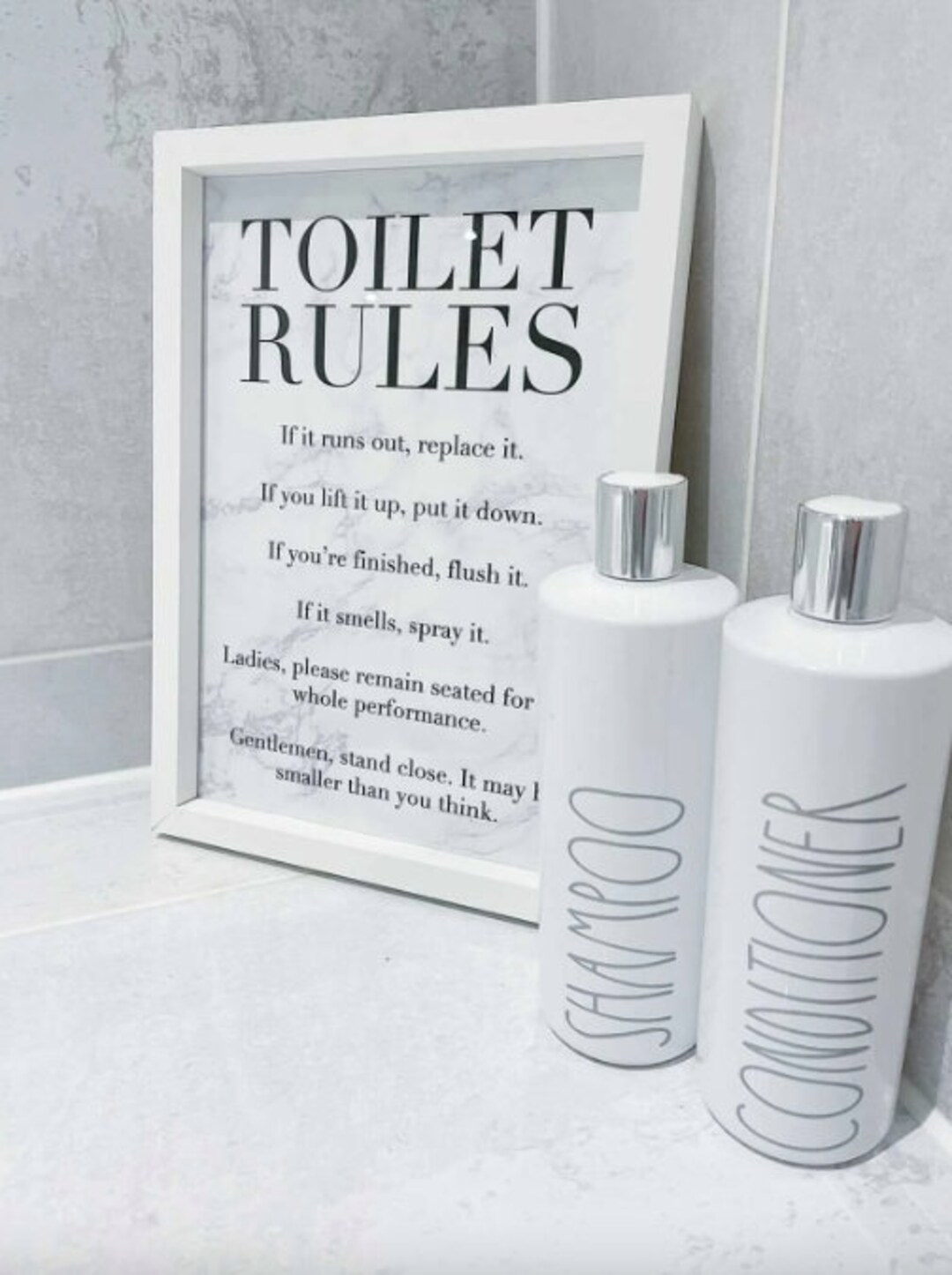 Toilet Rules Funny Humorous Bathroom Wall Decor Print - With or Without ...