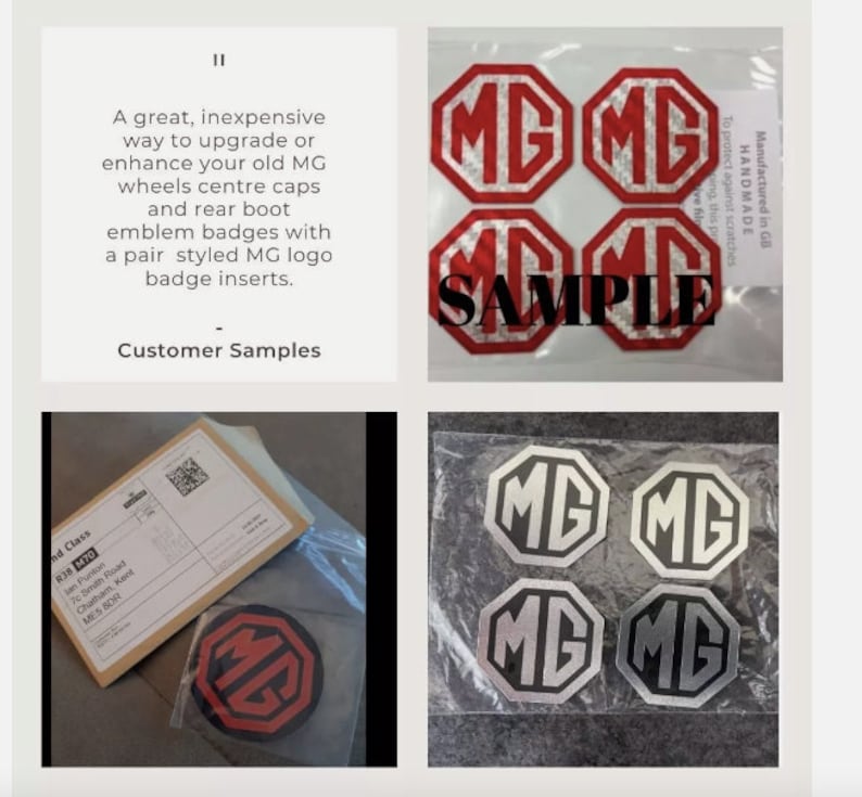 TF Alloy Wheel Centre Caps Badges for MG Black Silver 55mm Hub Badge ...