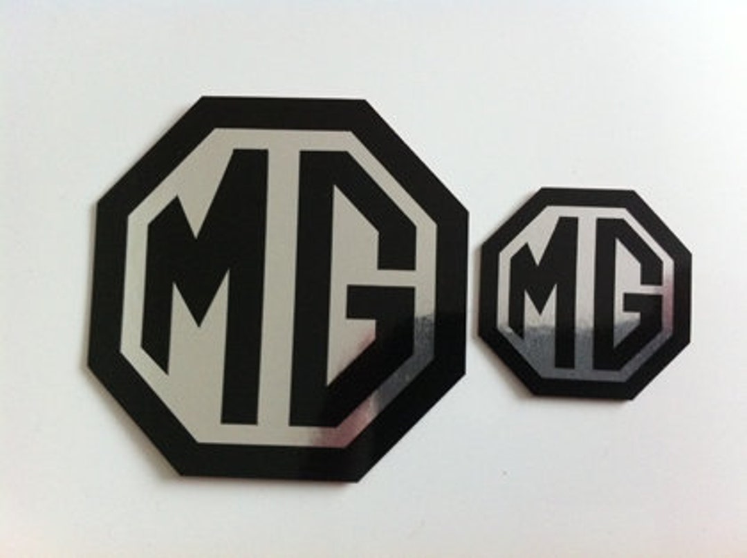 MG TF Car 2 X Badges Inserts Front Rear Logo Set 90mm/70mm Emblem Black ...