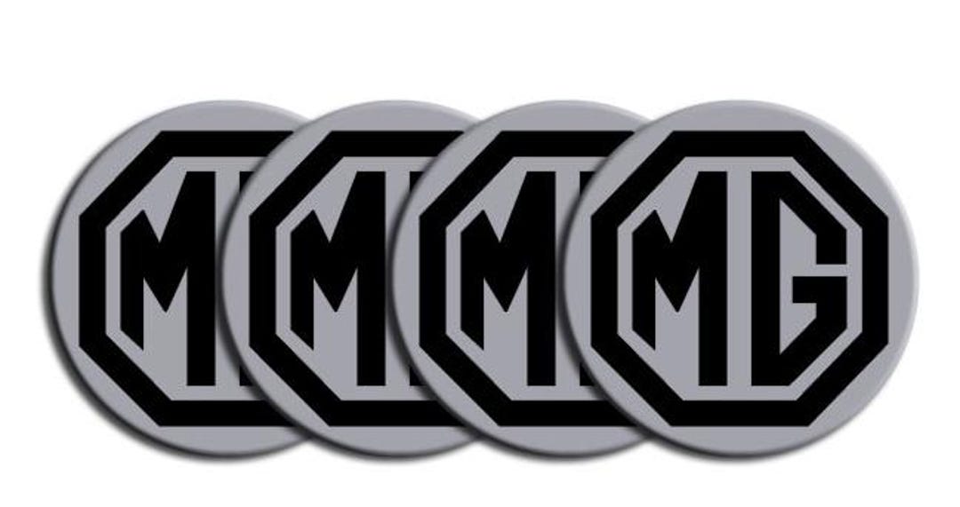 TF Alloy Wheel Centre Caps Badges for MG Black Silver 55mm Hub Badge ...