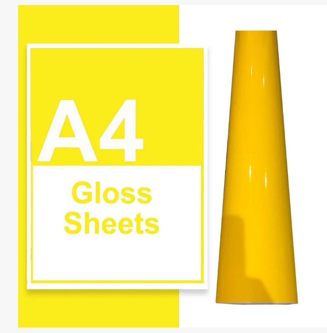 YELLOW Gloss Vinyl Efect Vinyl Car Wrap Decal Self Adhesive Premium ...