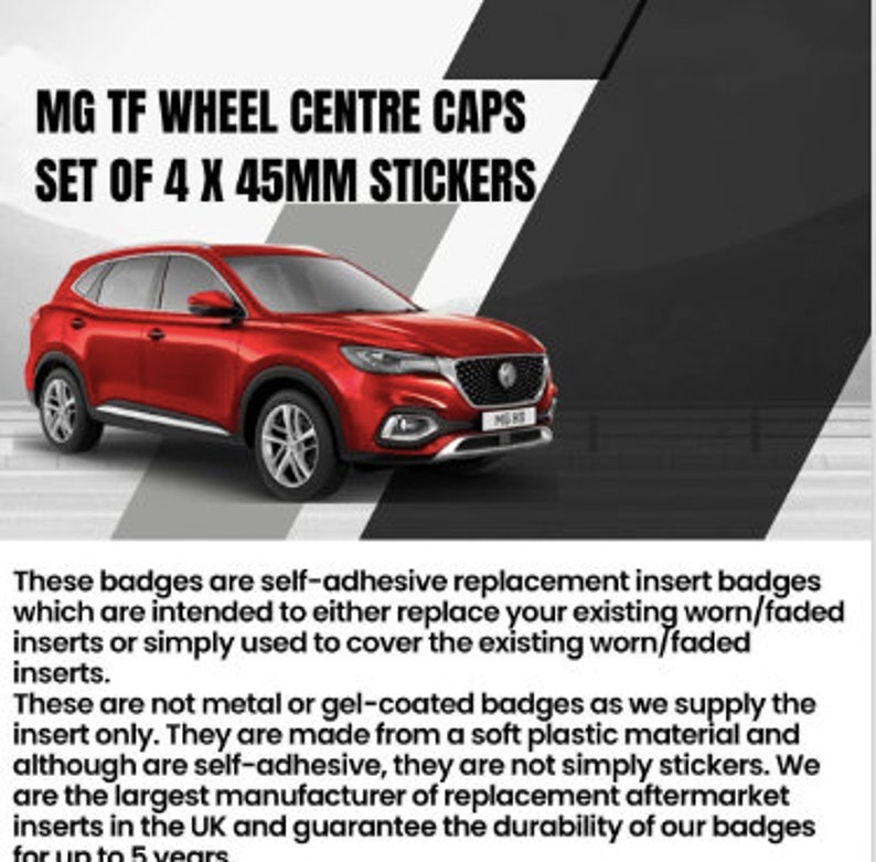 TF MGF Le500 Steering Wheel Badges for MG Emblem Sticker 40mm ...
