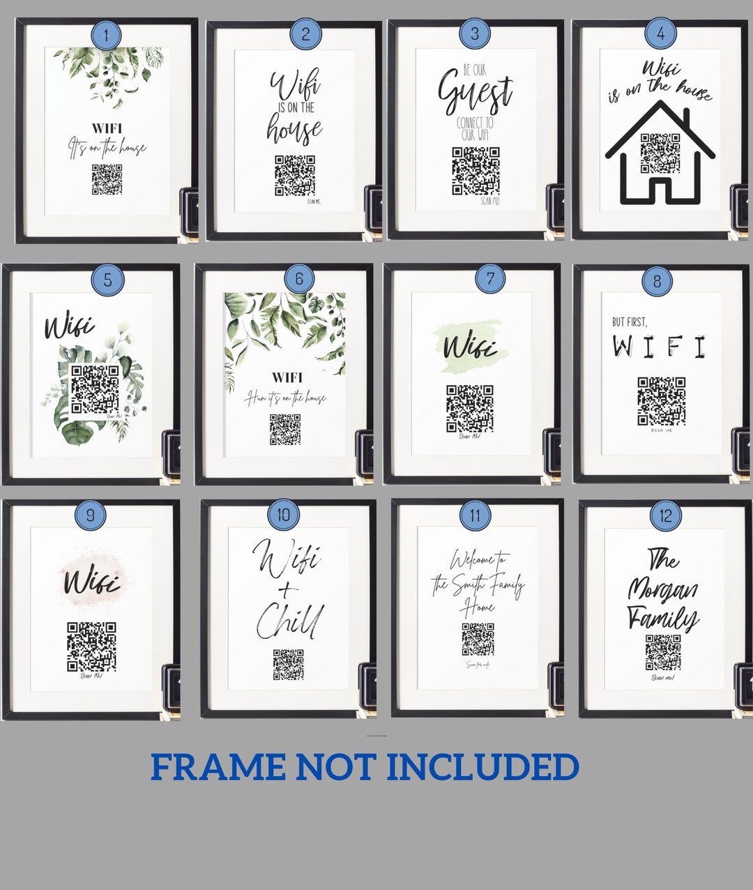 Personalised Wifi Scan QR Code Sign Home Office Business Décor Wall ...