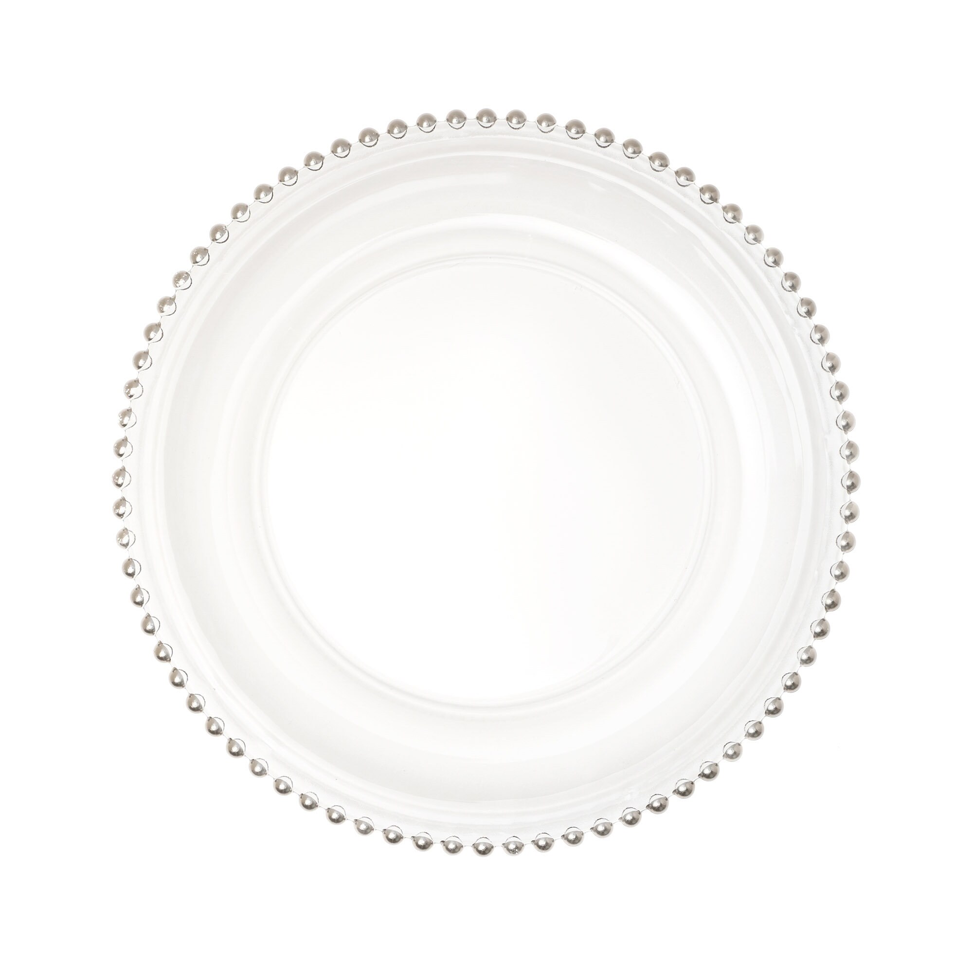 Beaded Rim Clear Quality Glass Charger Plate 13 Inch Service - Etsy