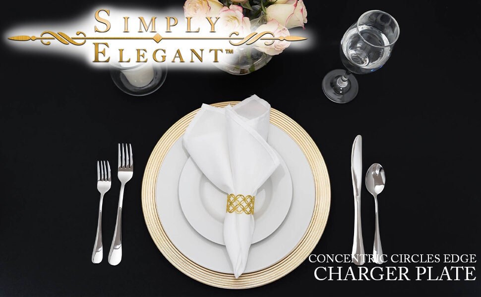 Simply Elegant Plastic Charger Plate, Service Plate for Parties, Dinner ...