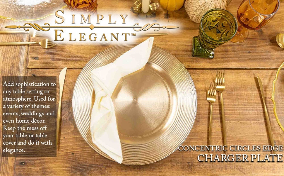 Simply Elegant Plastic Charger Plate, Service Plate for Parties, Dinner ...