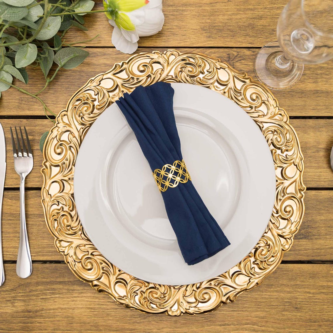 Plastic Charger Plate, Table Decor for Parties, Dinner, Weddings, Gala ...