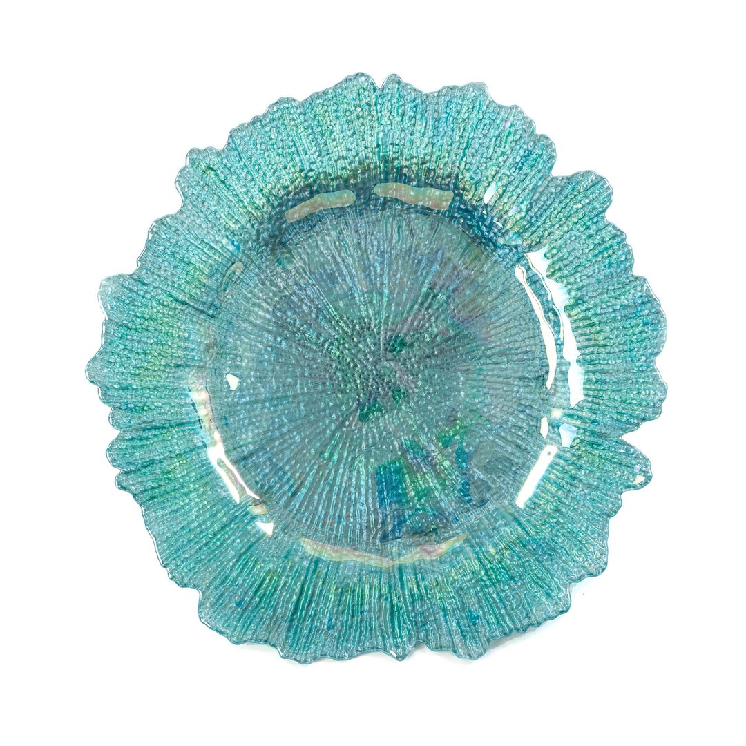 Coral Reef Quality Glass Charger Plate 13 Inch Service Plate - Etsy