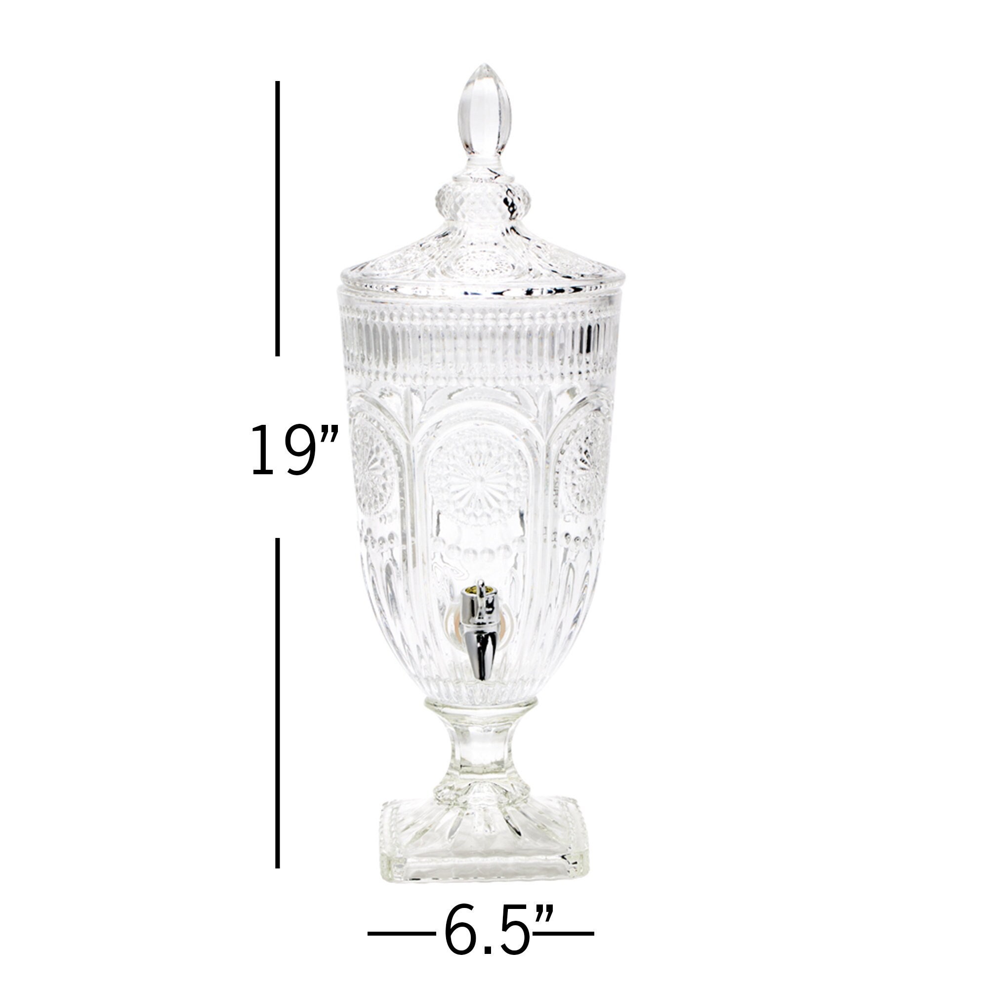 Vintage Glass Crystal Beverage Dispenser With Spigot | Drink Beverage ...