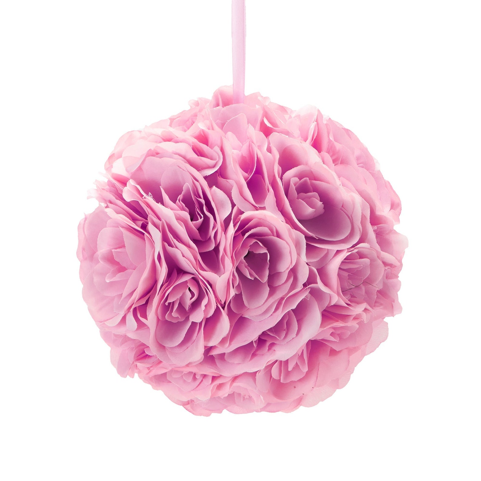 10" Round Silk Pomander Rose Kissing Ball With Satin Ribbon for Hanging ...
