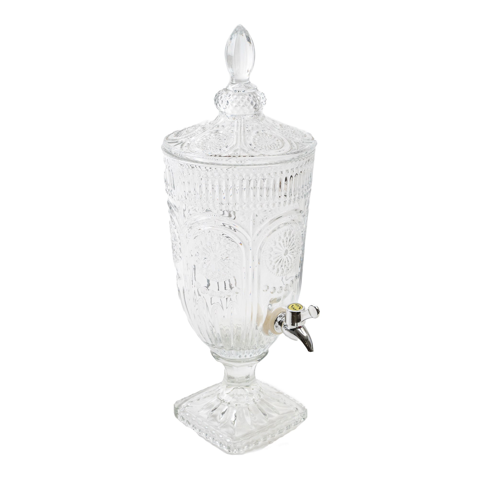 Vintage Glass Crystal Beverage Dispenser With Spigot Drink Beverage ...