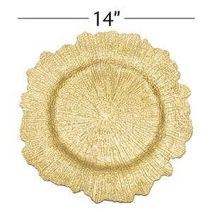 Pebbled Edge Plastic Charger Plate 13" - Gold - Etsy