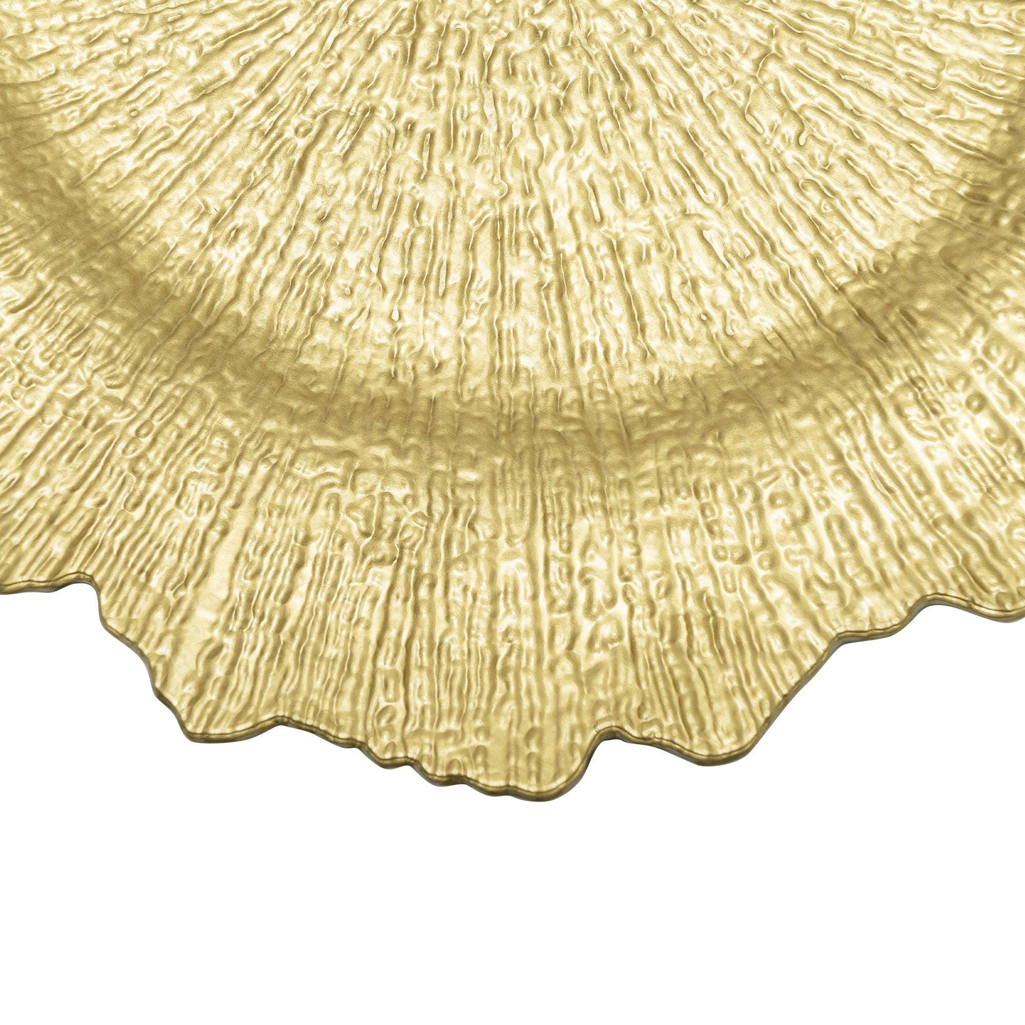 Pebbled Edge Plastic Charger Plate 13" - Gold - Etsy