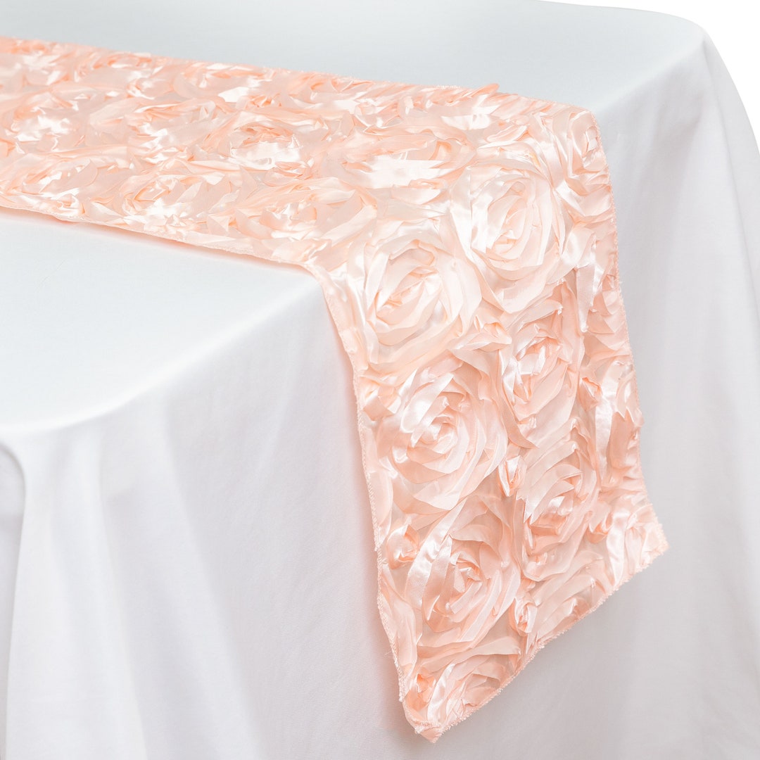 Satin Rosette Table Runner 108 Inches Gold - Etsy