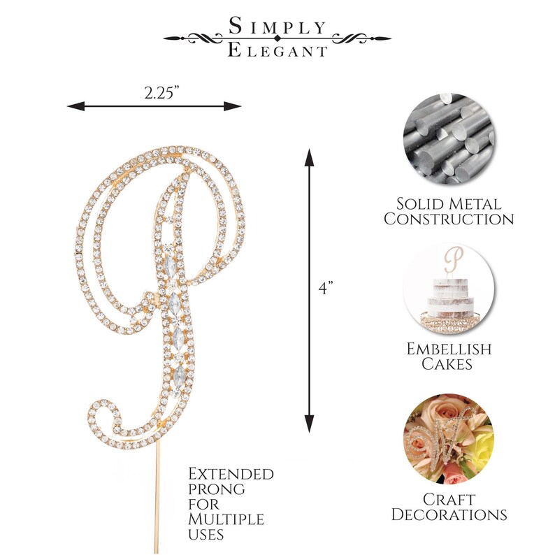 Rhinestone Cake Topper Letter M - Gold - Etsy