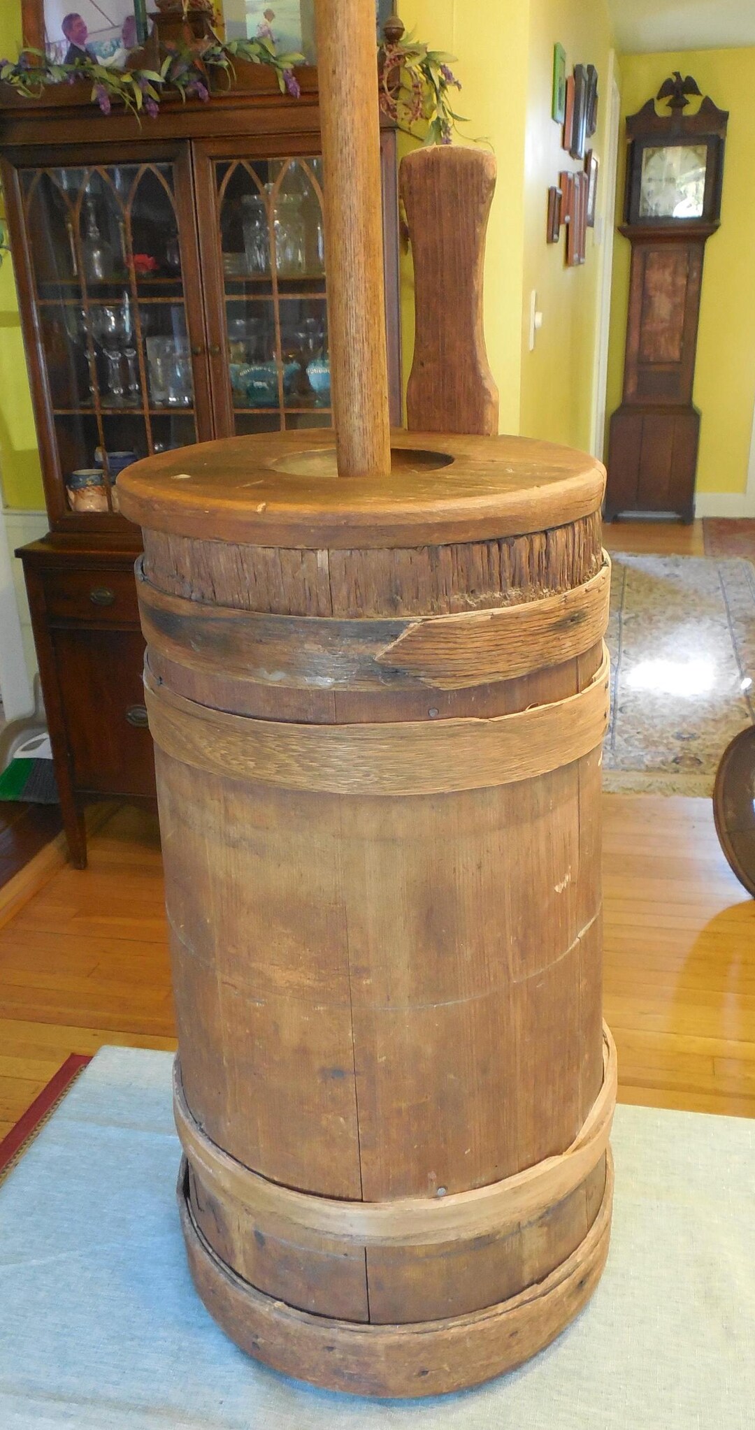 Antique Wooden Strapped Stick Stand, Butter Churn - Etsy