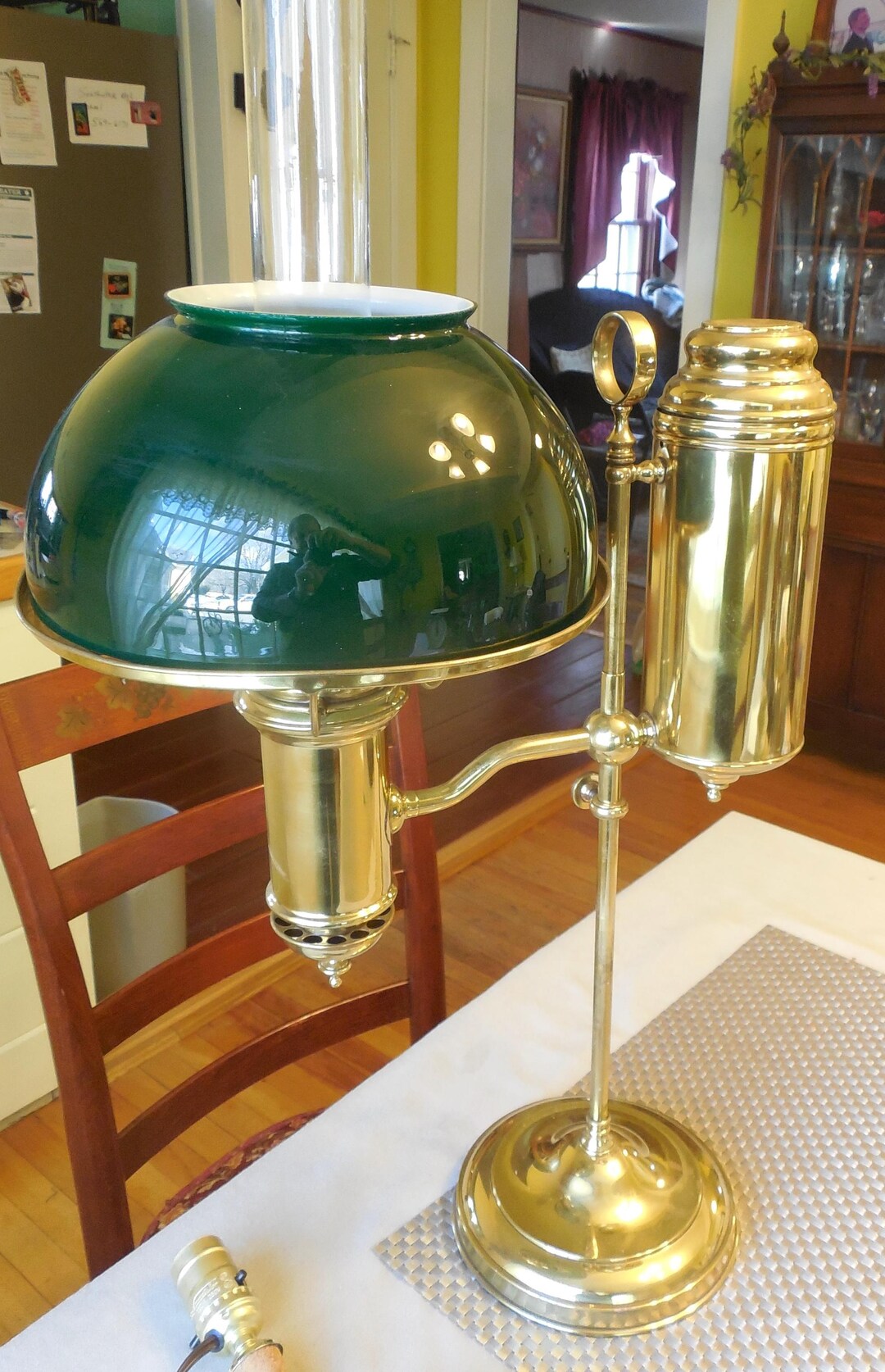 LARGE Antique Victorian Student Oil Lamp With Glass Shade - Etsy