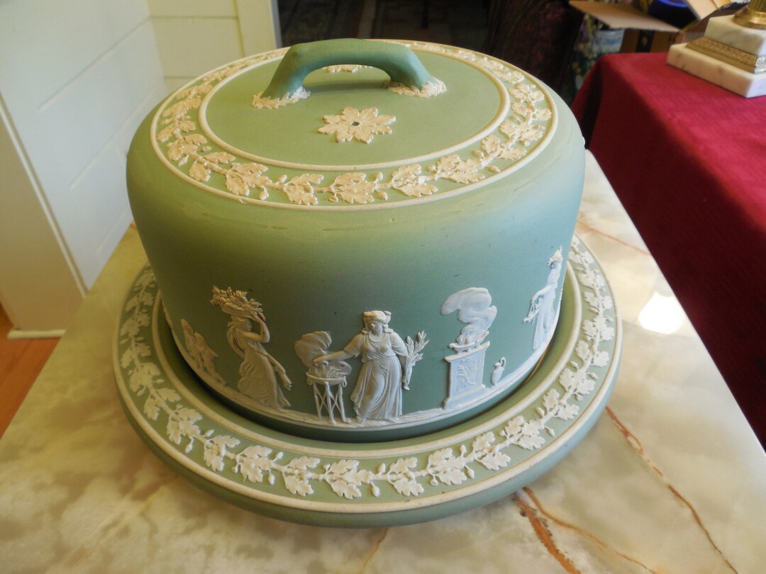 Vintage Wedgwood Sage Green Jasperware Cheese Dome With Plate - Etsy