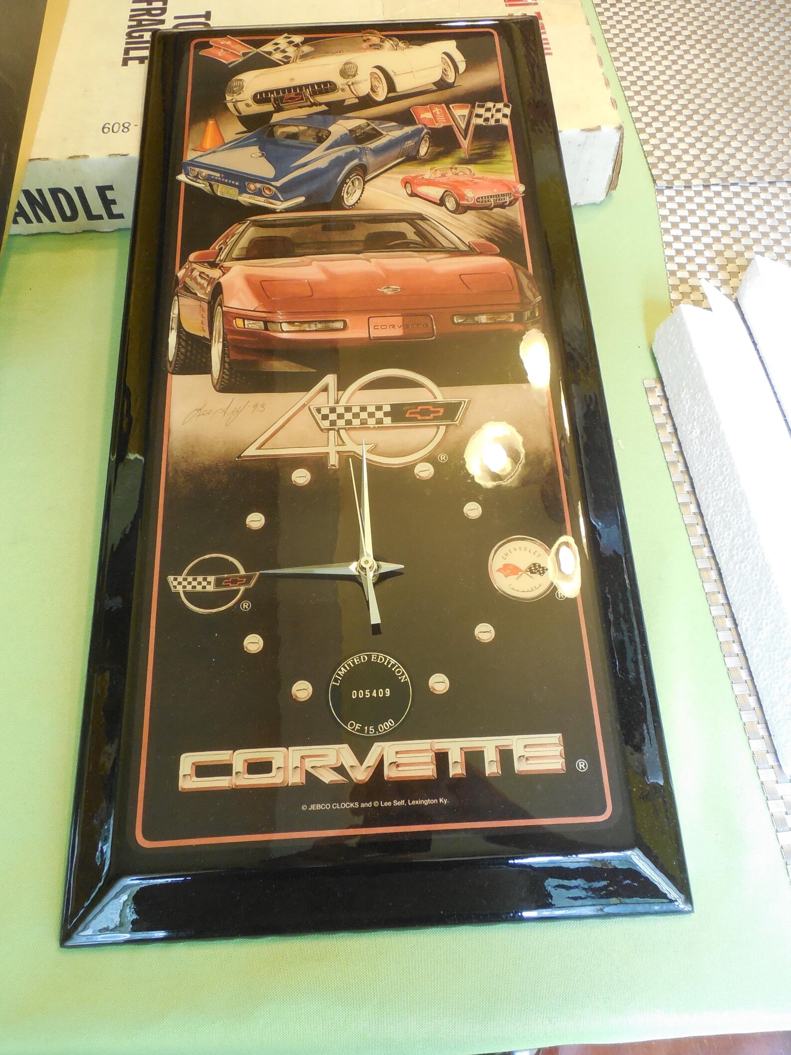 Lee Self Corvette Wall Clock Jebco Limited Edition 40th Anniv. 5409/ ...