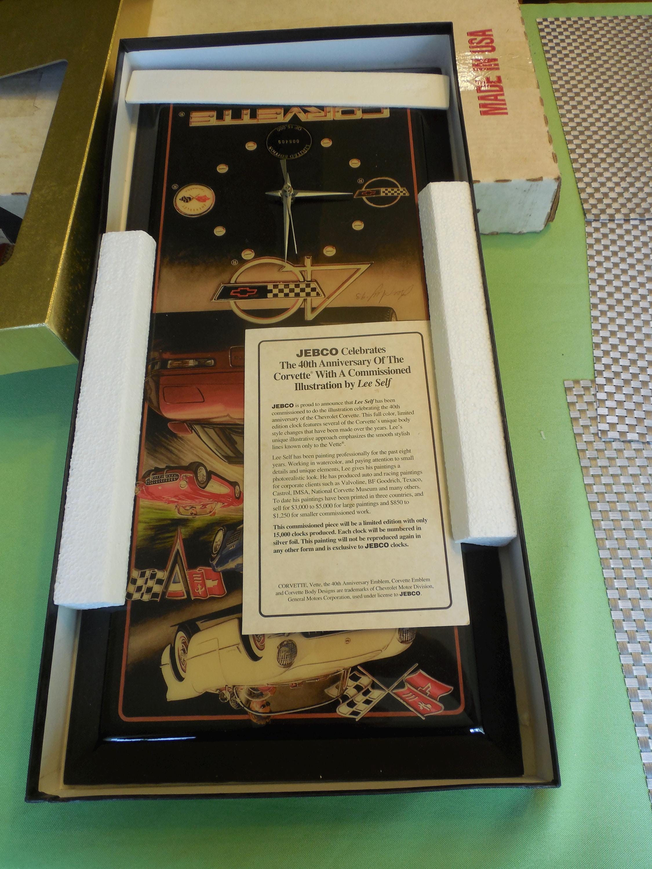 Lee Self Corvette Wall Clock Jebco Limited Edition 40th Anniv. 5409/ ...