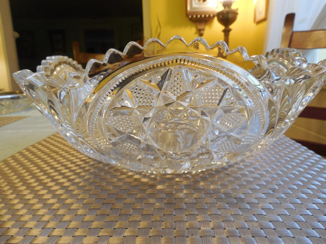 Large Square Lead Crystal Glass Bowl 9" Square - Etsy