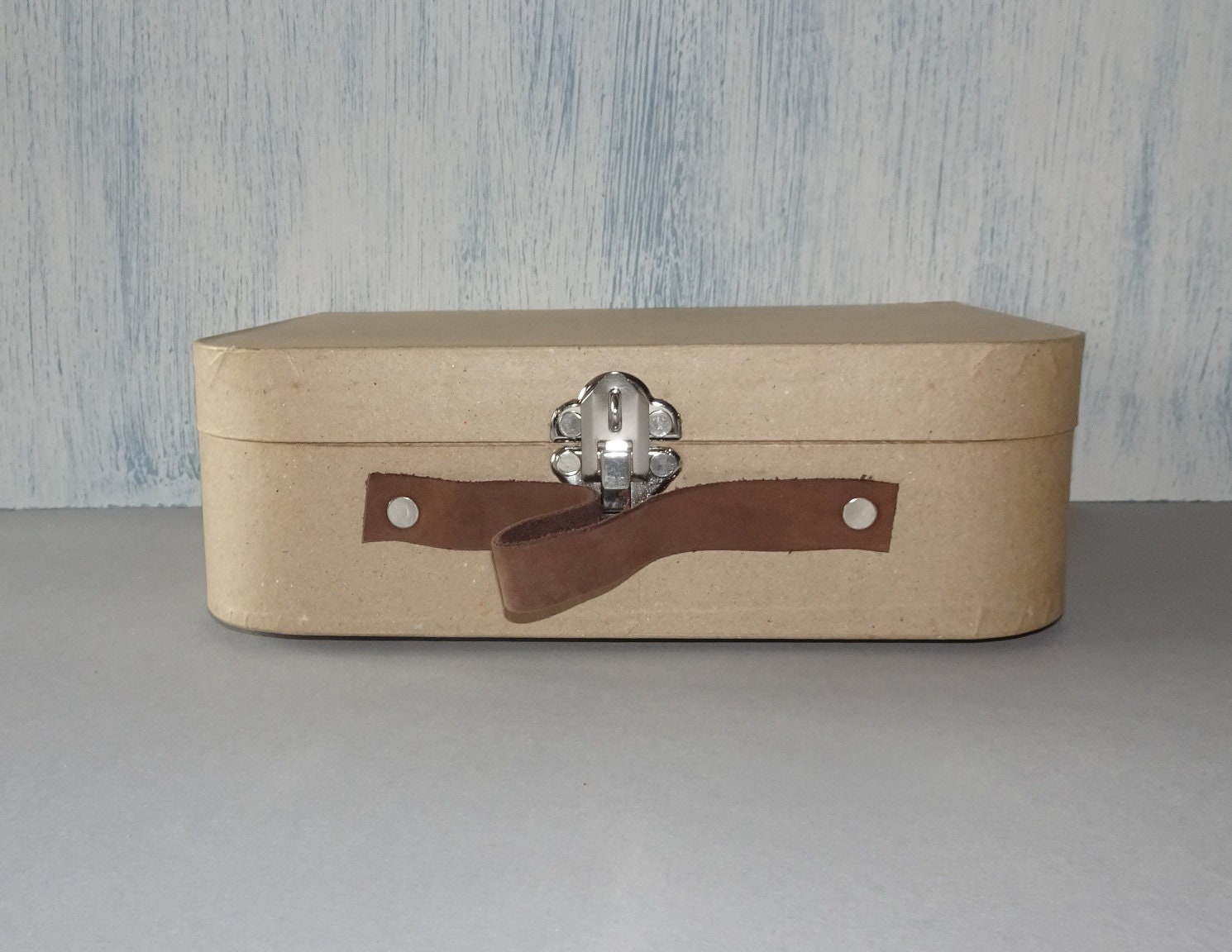 Paper Mache Suitcase With Leather Handle and Metal Clasp. - Etsy UK