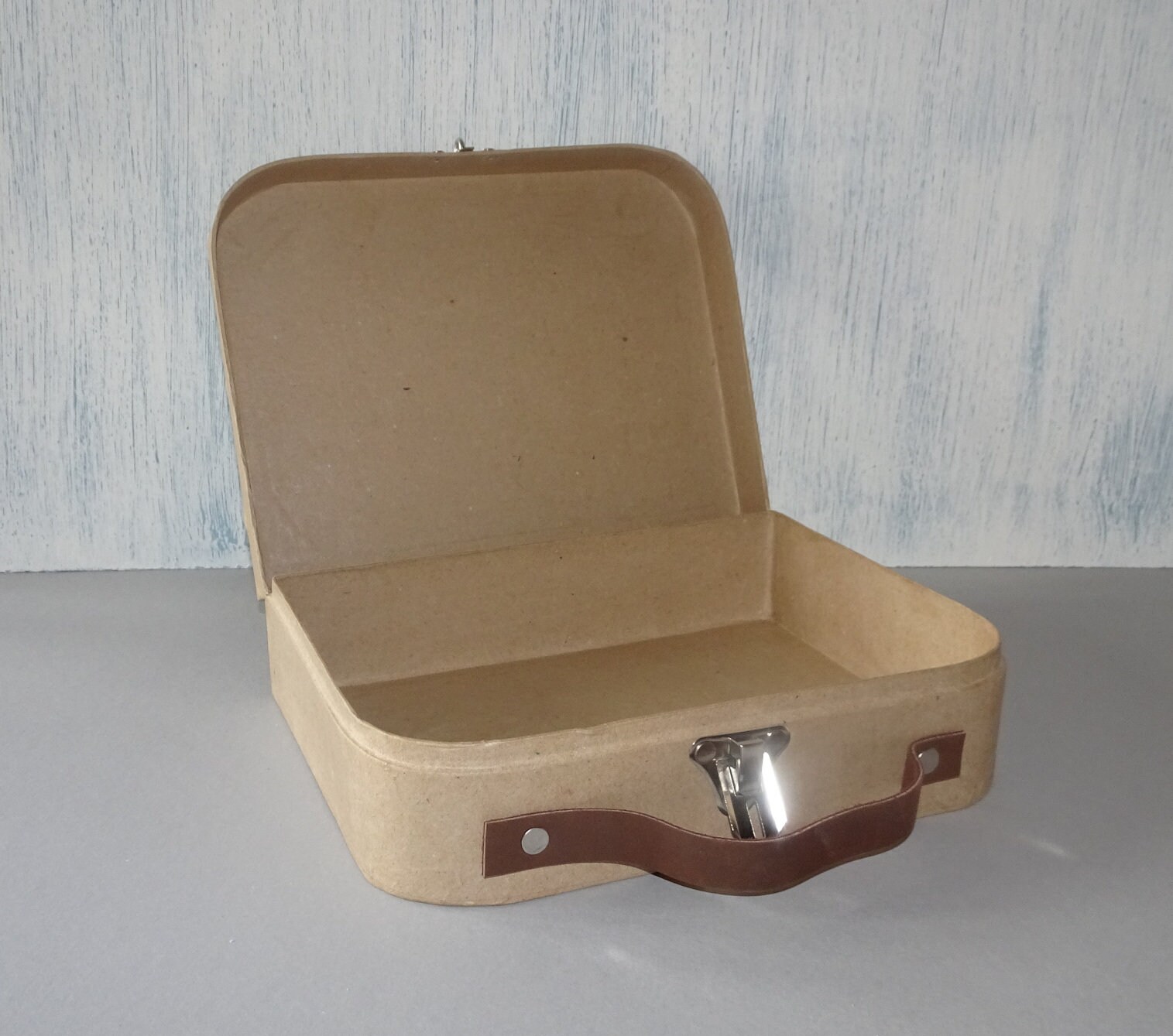 Paper Mache Suitcase With Leather Handle and Metal Clasp. - Etsy UK