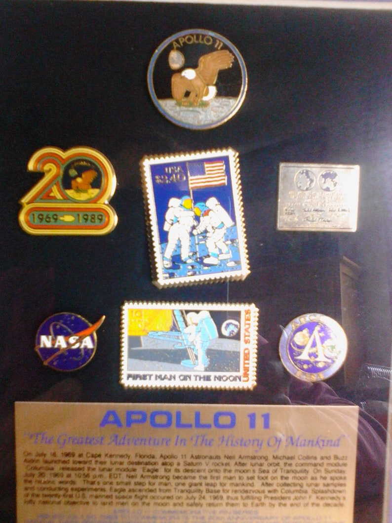 Apollo 11 Commemorative Pin Framed Set - Etsy