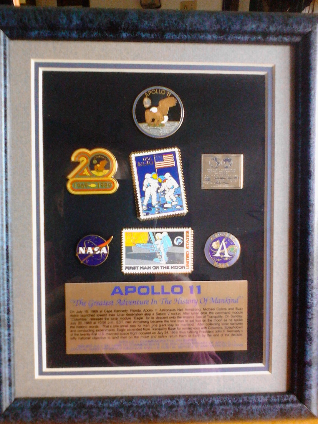 Apollo 11 Commemorative Pin Framed Set - Etsy