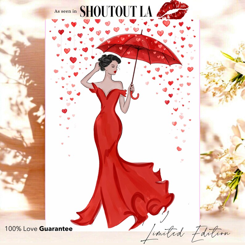 Its Raining Hearts 2026 Valentine Illustration - Etsy
