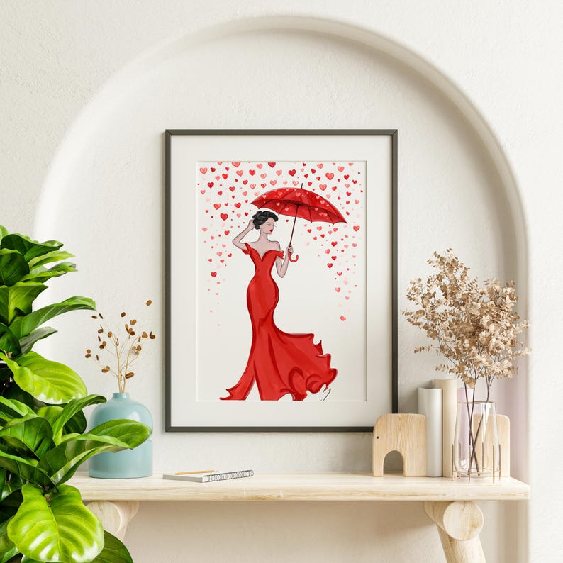 Its Raining Hearts 2026 Valentine Illustration - Etsy