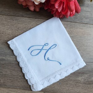 Personalized Handkerchief With Letter Embroidery, Monogramed ...