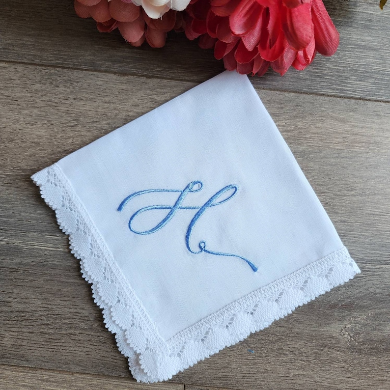 Personalized Handkerchief With Letter Embroidery Monogramed - Etsy