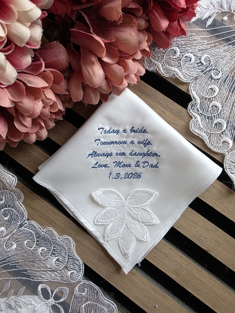 Personalized Handkerchief Made From Mom’s Wedding Dress • Custom Bridal ...